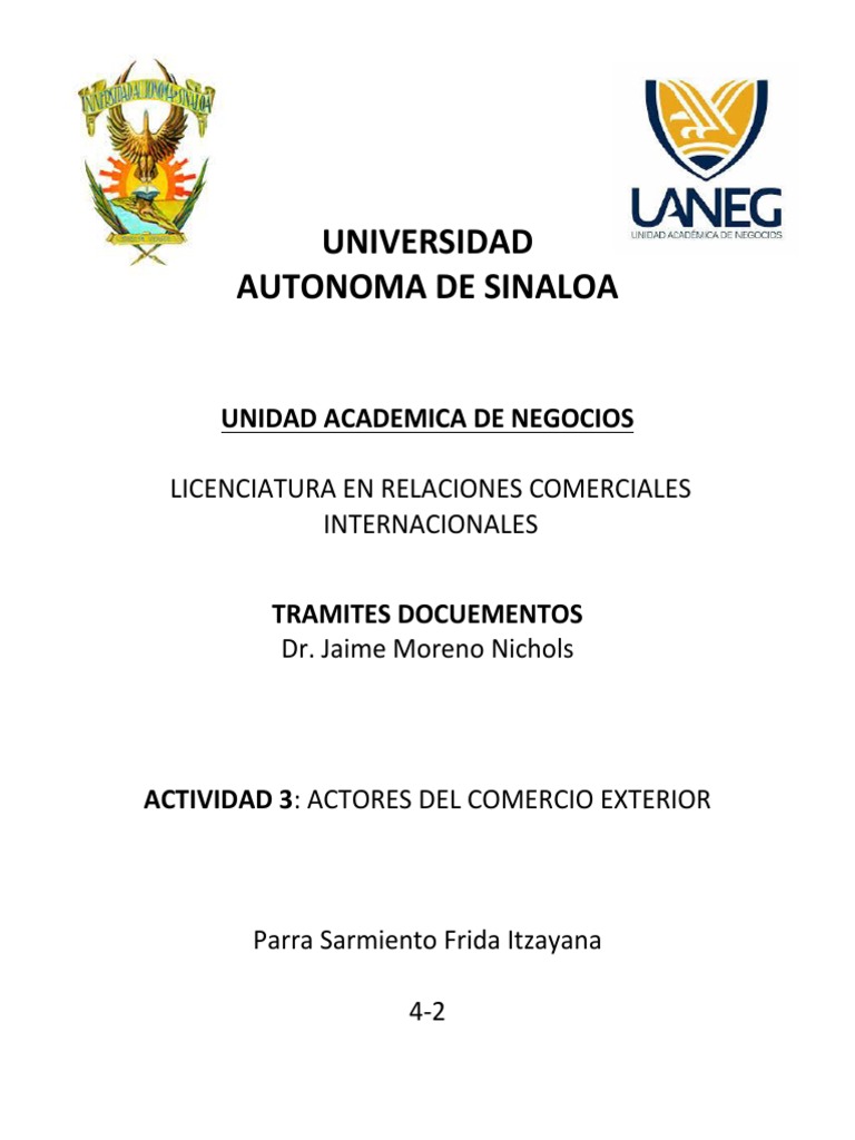 Actores del Comercio Exterior | PDF | aduana | Economias
