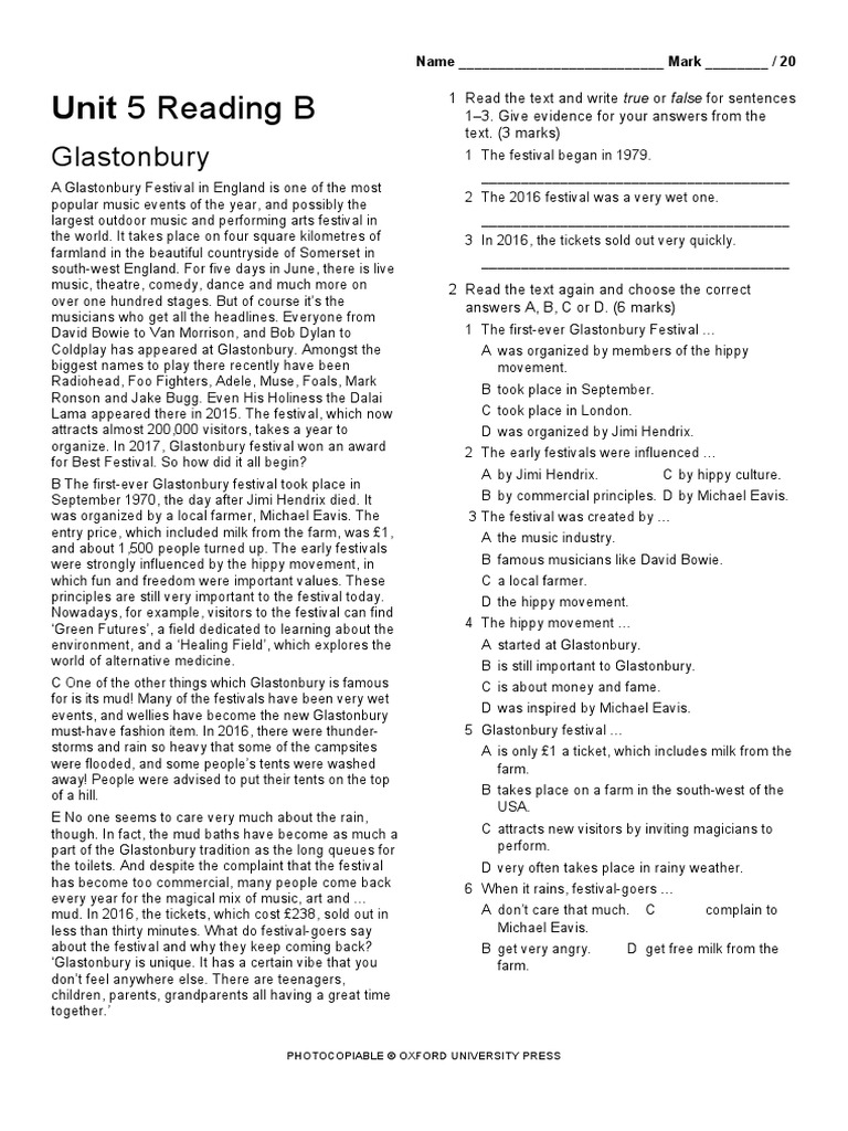 10 U5 Reading B p40 | PDF