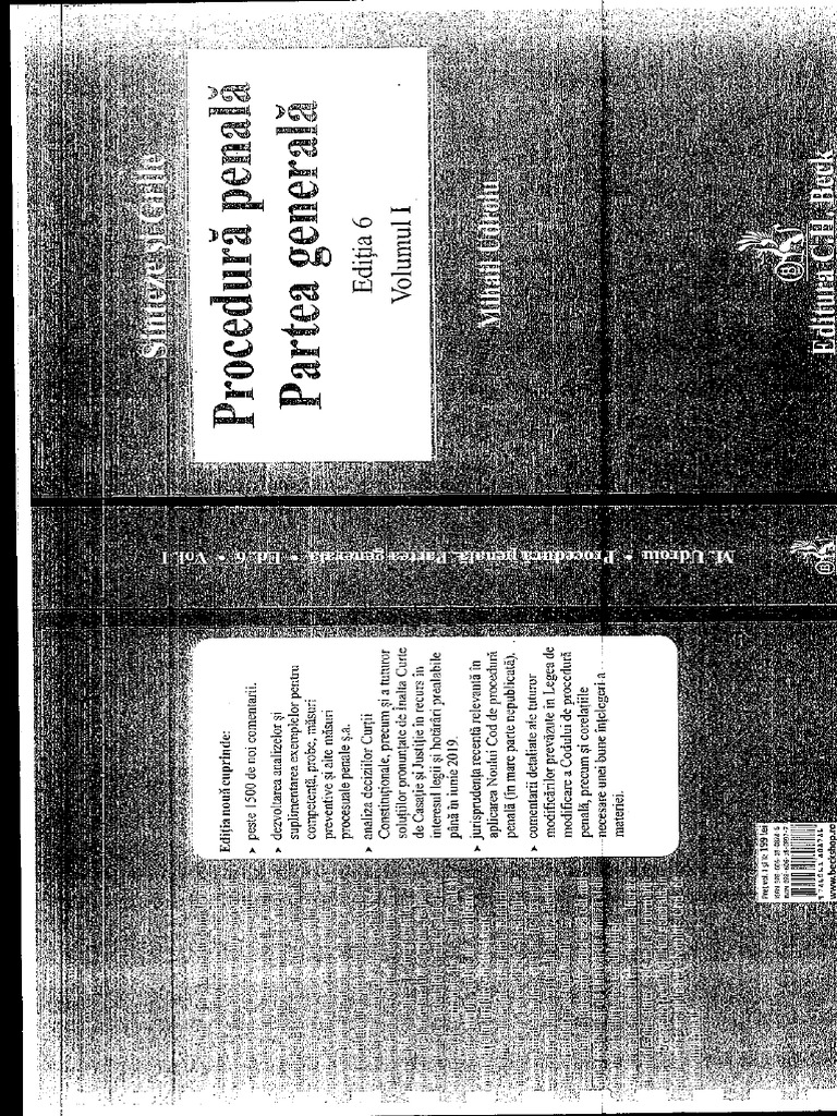Mihail Udroiu - Procedura Penala. Partea Generala - Vol. I - 2019 PDF | PDF