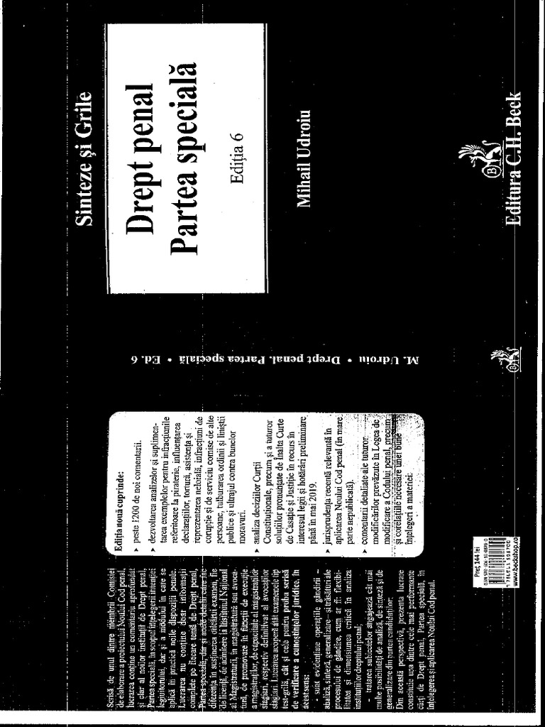 Mihail Udroiu - Drept Penal - Partea Speciala - 2019 PDF | PDF