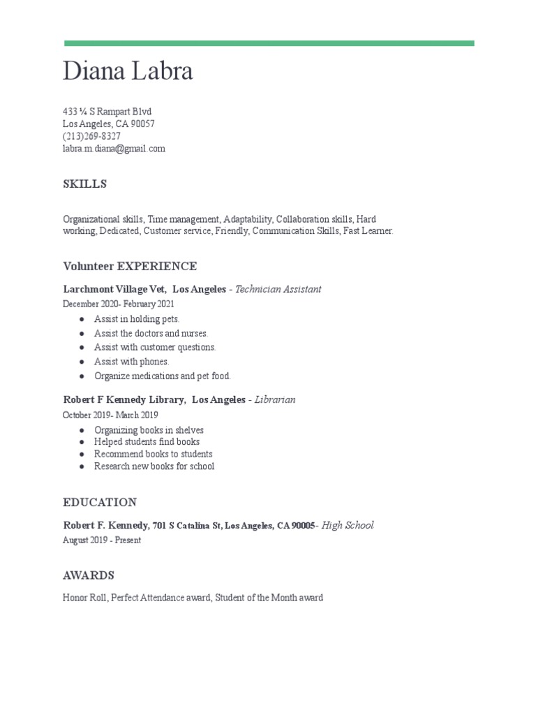 Resume 1 | PDF