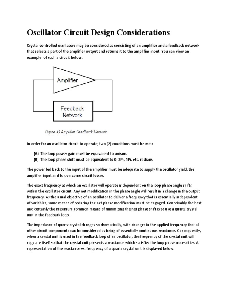 Oscillation Circut Design Considerations | PDF | Electronic Oscillator ...