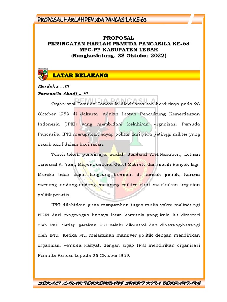 Isi Proposal HARLAH 63-1 PDF | PDF Isi Proposal HARLAH 63-1 PDF | PDF