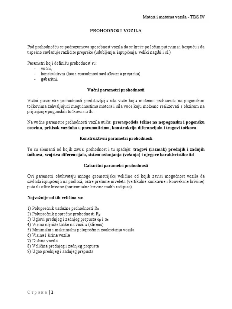 Prohodnost Vozila | PDF
