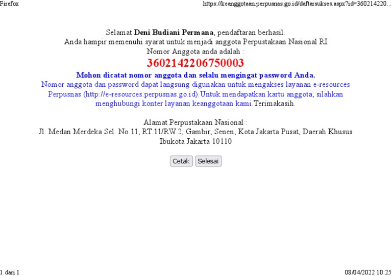 Keanggotaan Perpusnas | PDF