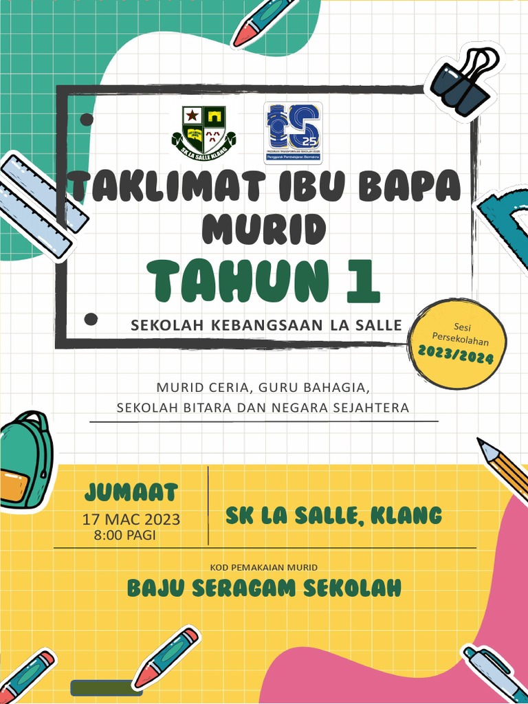 Buku Program Taklimat Ibubapa Murid Tahun 1 2023 PDF | PDF