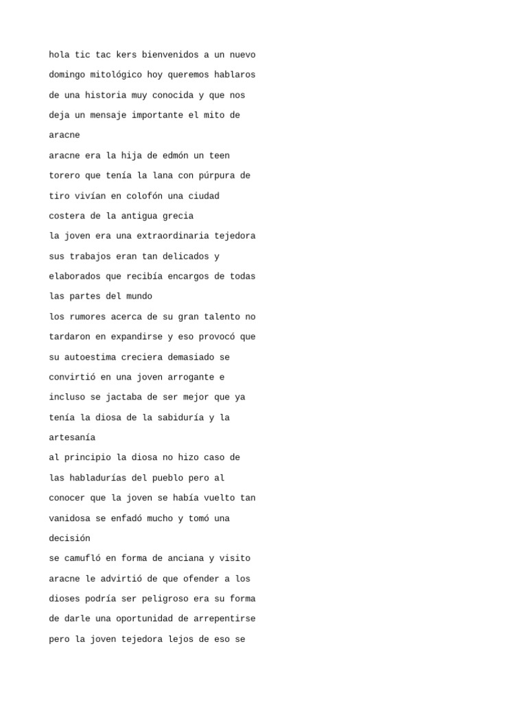 (Spanish (Auto-Generated) ) ARACNE, EL MITO DE LA ARROGANCIA - Draw My ...