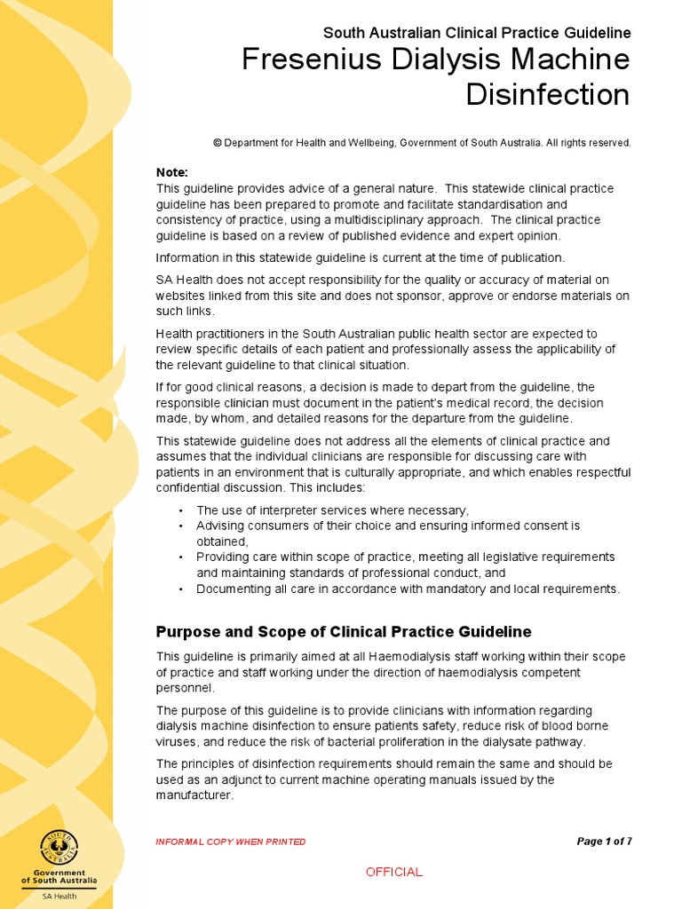 Fresenius+Dialysis+Machine+Disinfection V1 0 | PDF | Hemodialysis ...