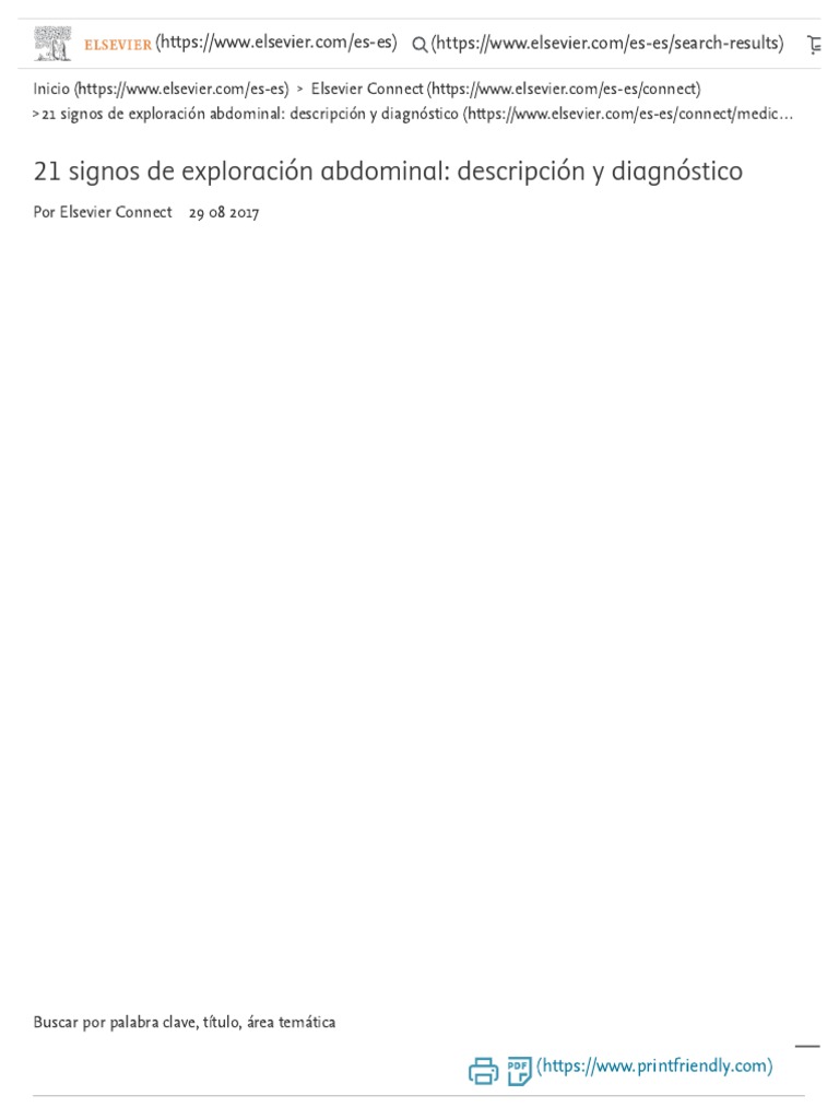 21 Signos de Exploración Abdominal - Descripción y Diagnóstico | PDF ...