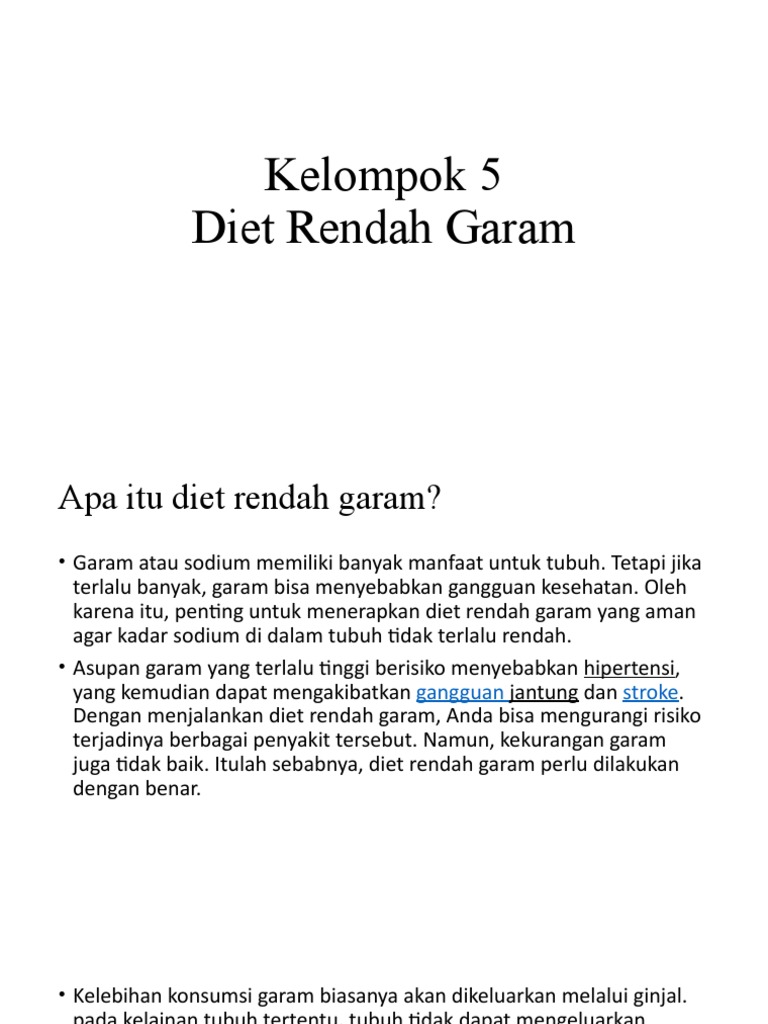 Diet Rendah Garam | PDF