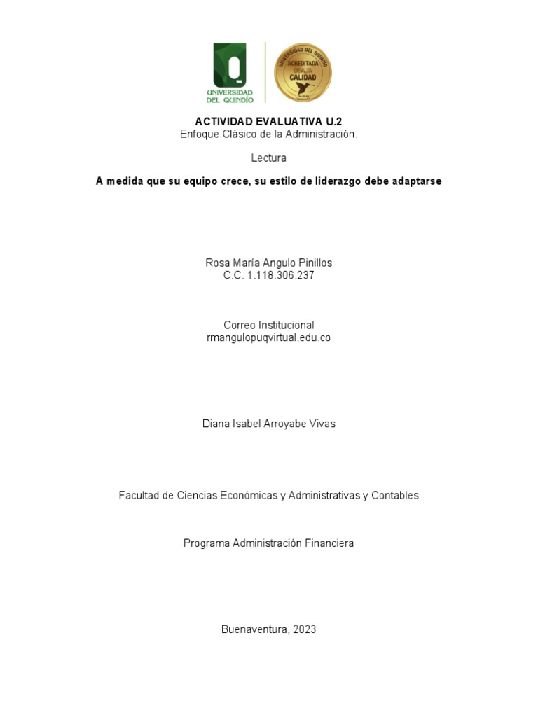 Rosa Angulo A e U 2 | PDF | Business | Negocios económicos