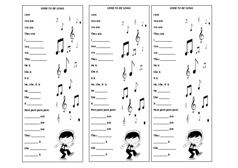 Verb to Be Song Lyrics for Kids | PDF | Language Arts & Discipline