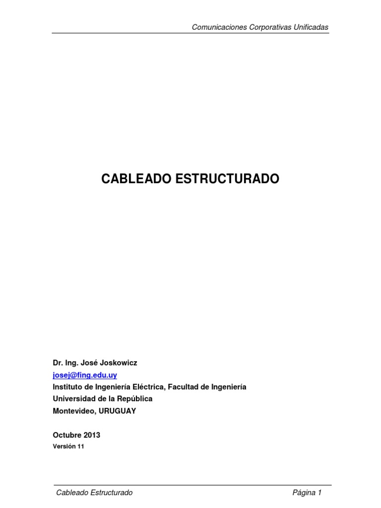 Documentación Cableado Estructurado | PDF | Computadoras | Tecnología e ingeniería