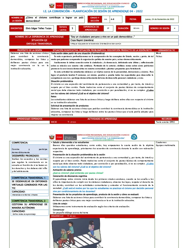 SESIÓN DE APRENDIZAJE DPCC 1° 04 - Experiencia 07 | PDF | Democracia | Ideologías políticas
