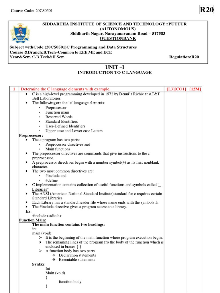 Bs1 CDS QB WITH ANSWER | PDF | Variable (Computer Science) | Computer ...