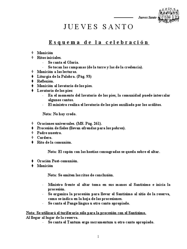 ESQUEMA Jueves | PDF | Misa (liturgia) | Cristo (título)