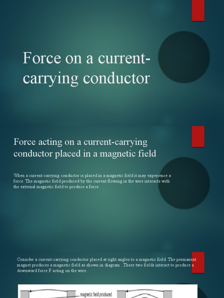 Force on Current-Carrying Conductor | PDF | Magnetic Field | Force