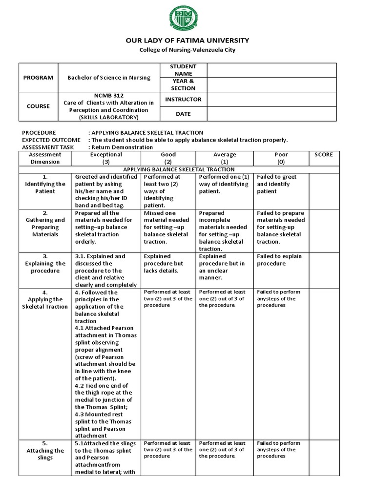 Applying Balance Skeletal Traction PDF | PDF | Patient
