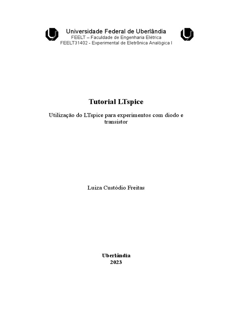 Tutorial LTspice: Diodos e Transistores | PDF | Rede elétrica | Diodo