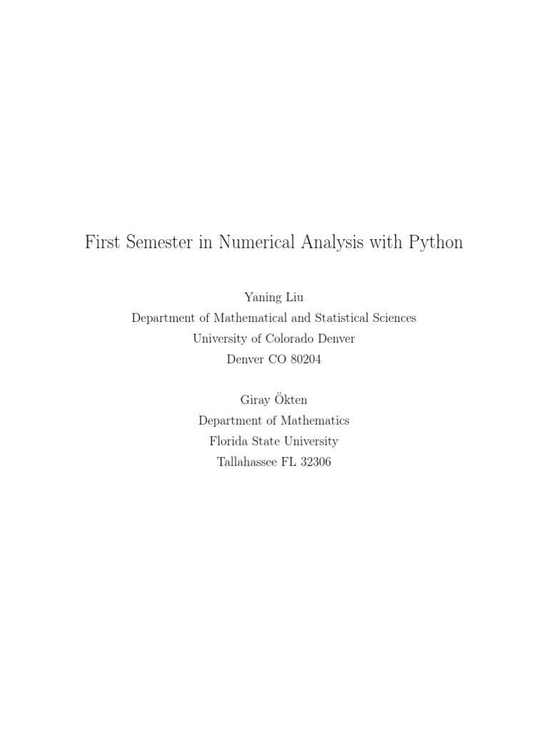 Python Numerical Analysis | PDF | Matrix (Mathematics) | Rounding Python Numerical Analysis | PDF | Matrix (Mathematics) | Rounding