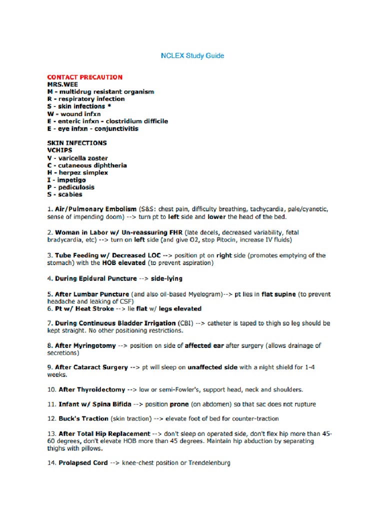 NCLEX Study Guide - Note 2 | PDF