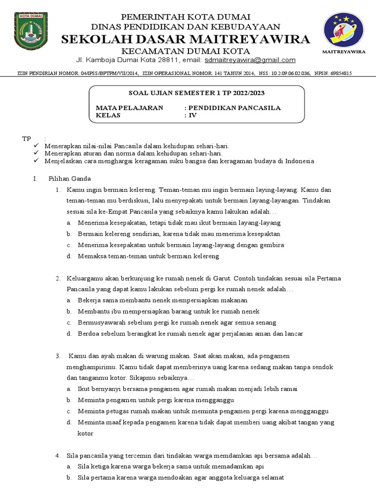 Kop SD Maitreyawira | PDF
