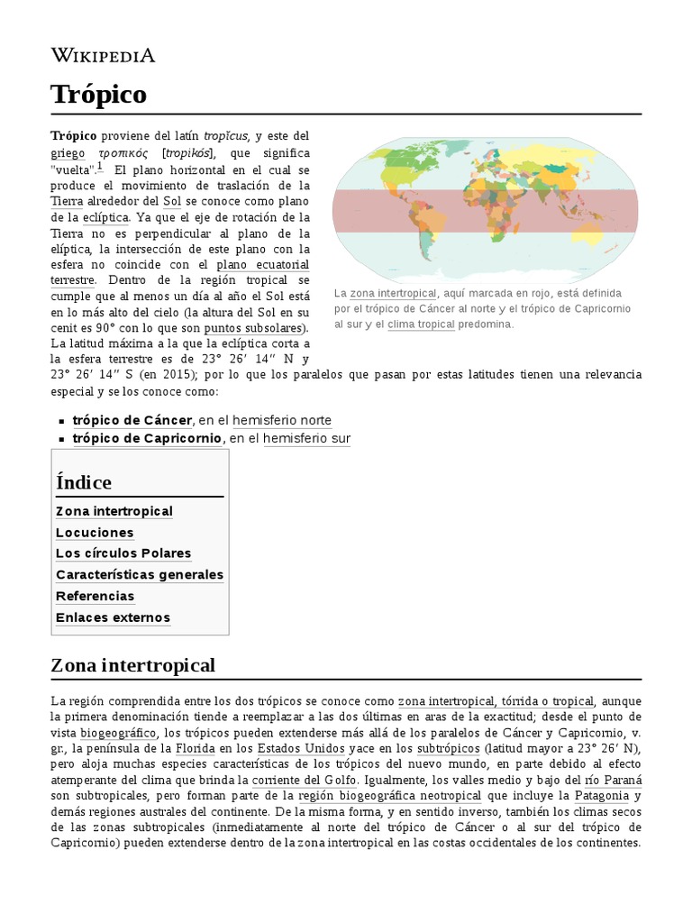 Trópico PDF | PDF | Geografía | Clima