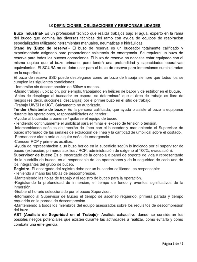 Manual SDS | PDF | Buceo bajo el agua