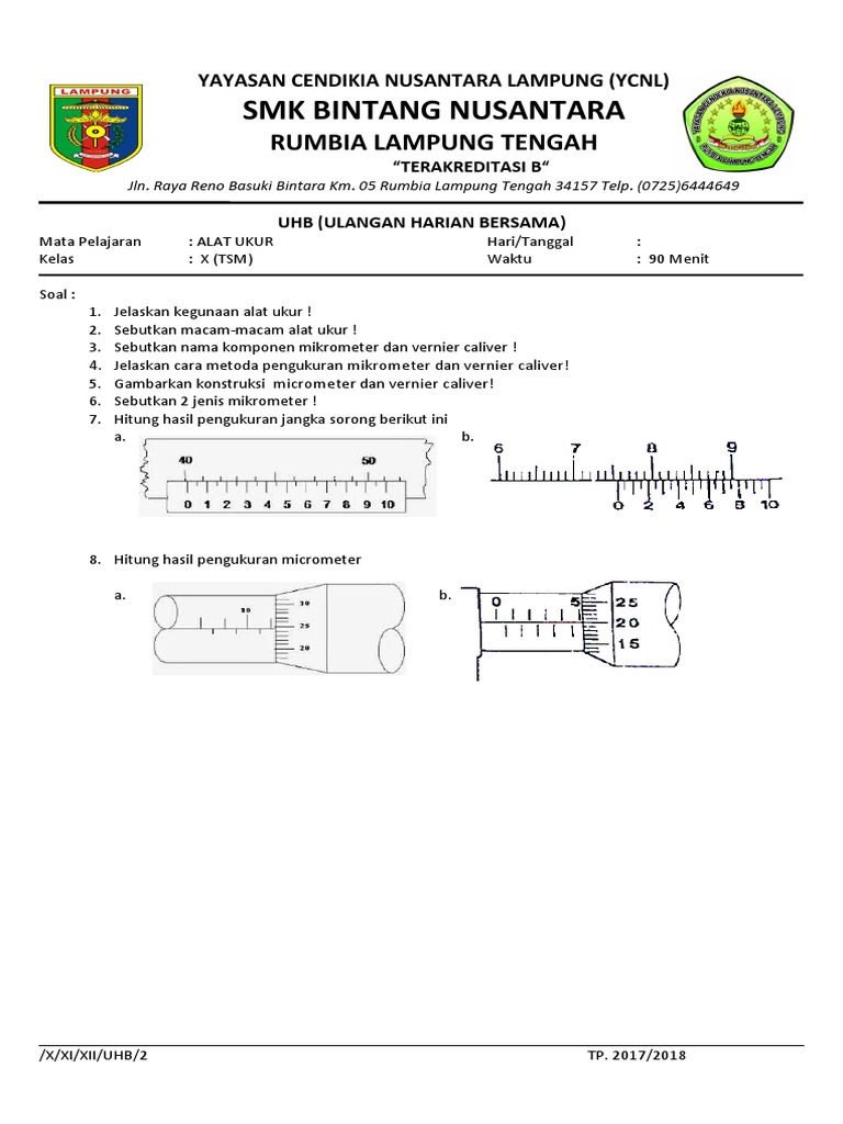 Soal X TSM ALAT UKUR | PDF