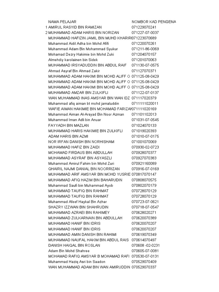 BORANG PERMOHONAN KEMASUKAN ASRAMA 2021 (Responses) | PDF