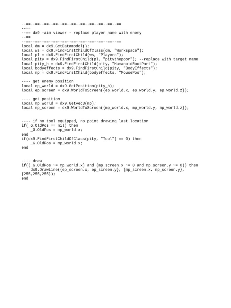 DX9 Aim Viewer Script for Da Hood | PDF