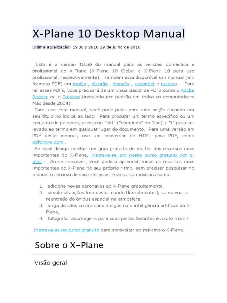 Manual XPLANE 10 | PDF | Voo | Avião