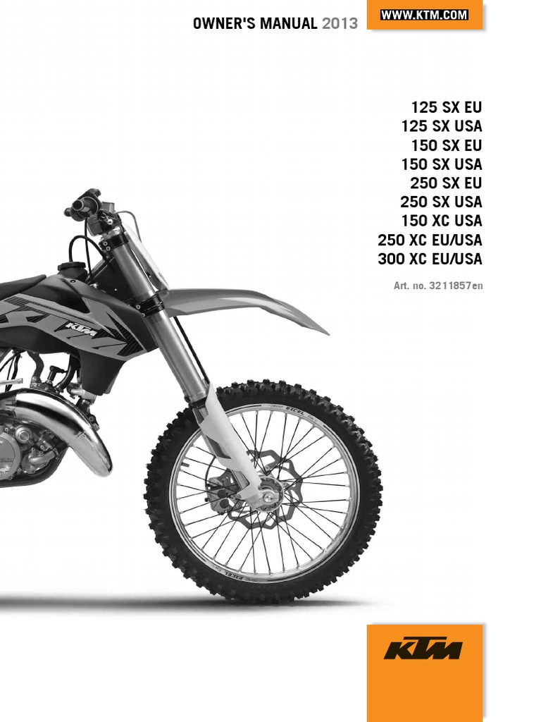 2013 KTM 300xc Manual | PDF | Throttle | Brake
