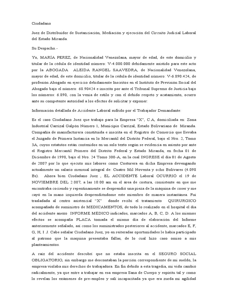 LIBELO DE DEMANDA ACC LAB.docx | PDF | Daños y perjuicios | Derecho laboral