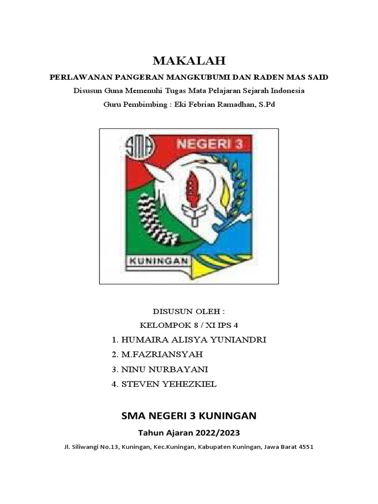 Perlawanan Mangkubumi dan Mas Said | PDF