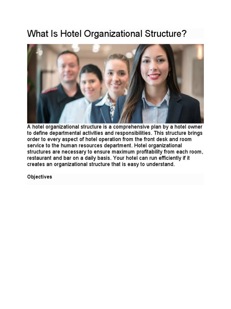 Hotel Organizational Structure | PDF | Hotel | Organizational Structure