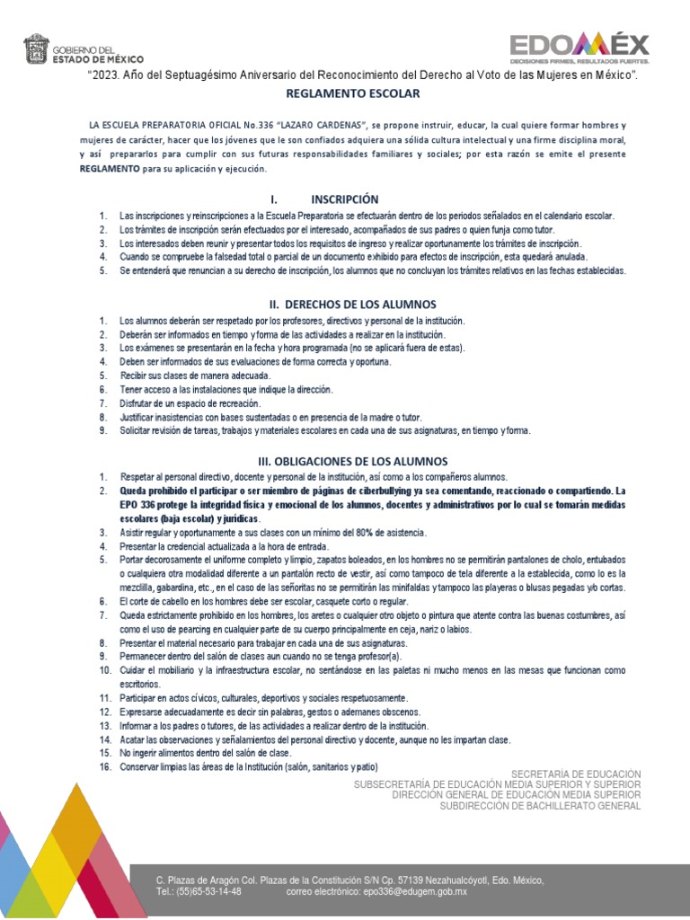 Reglamento 2023 | PDF | Maestros