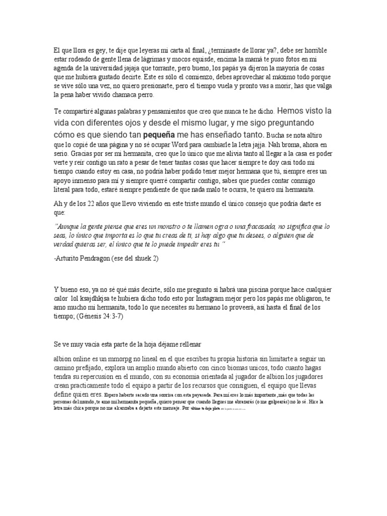 Carta A Mi Hermana Pdf
