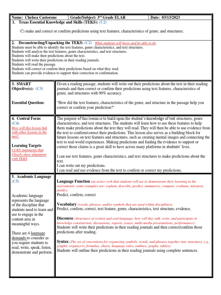 edtpa lesson plan guide lpg -1 1 | PDF | Learning | Cognitive Science