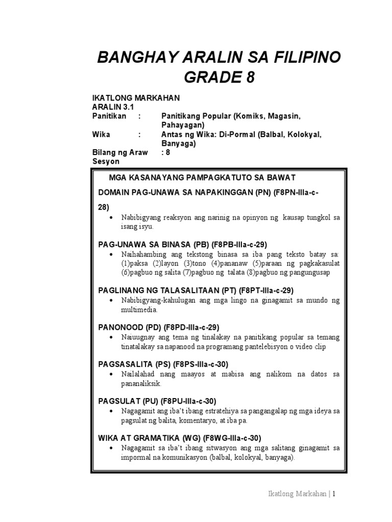 Aralin 1 Panitikang Popular | PDF