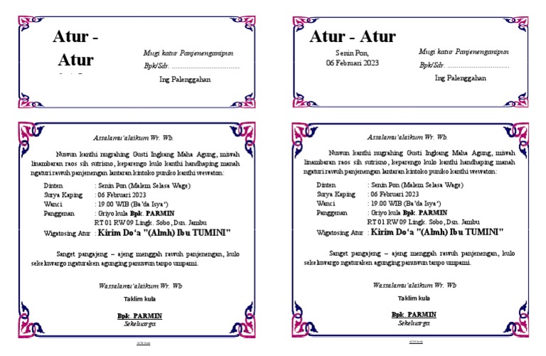 UNDANGAN ATUR ATUR Atur | PDF