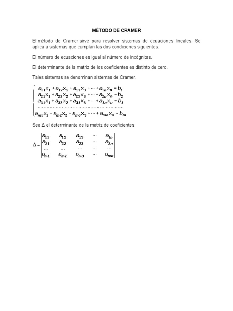 Método de Cramer | PDF