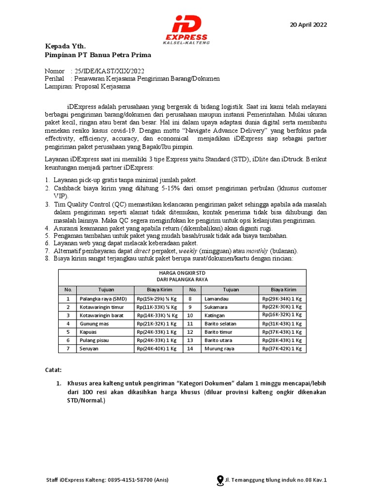 Surat Pengantar Proposal | PDF