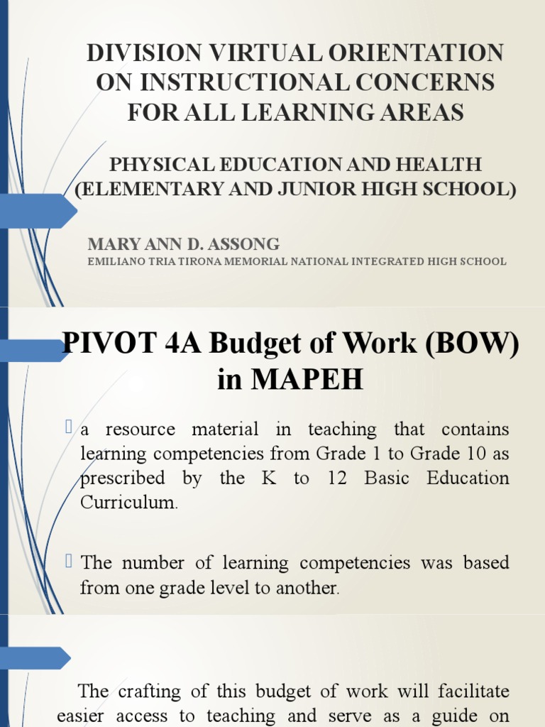 Virtual Orientation for MAPEH Teaching | PDF | Learning | Physical ...