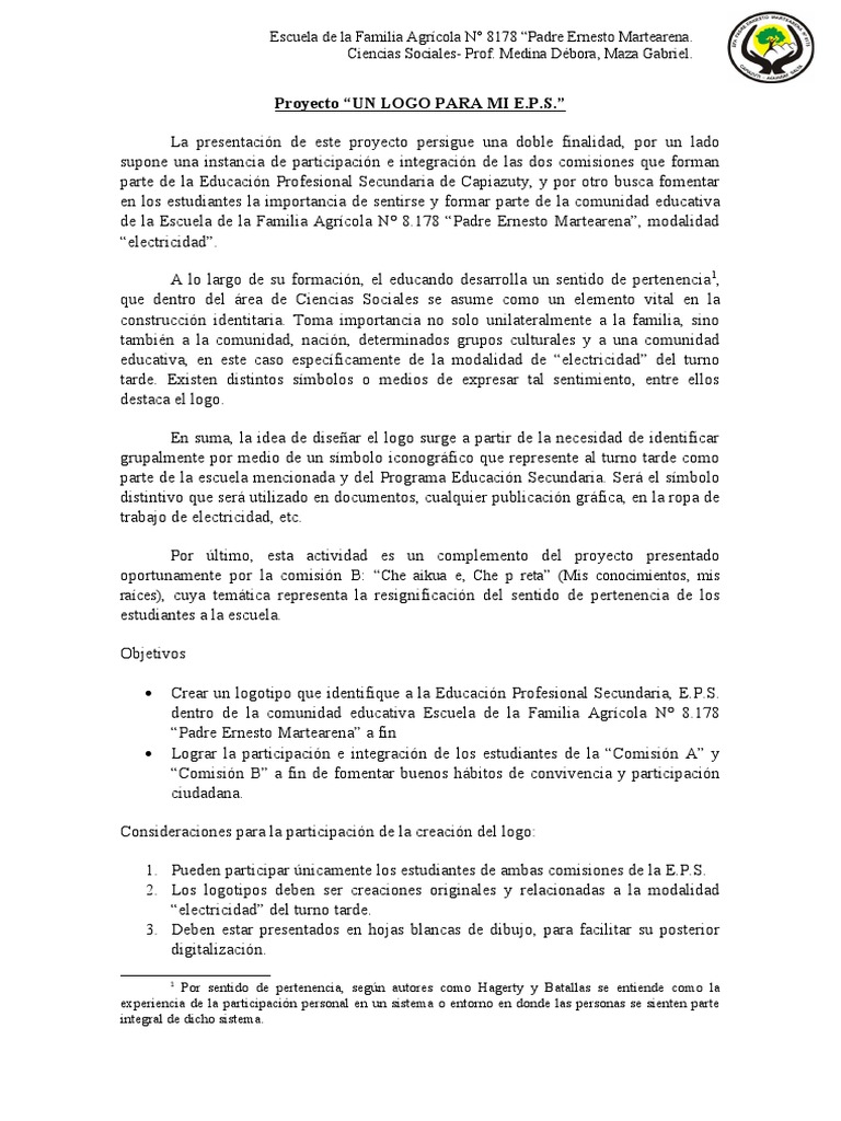 Proyecto Un Logo para Mi E.P.S. | PDF Proyecto Un Logo para Mi E.P.S. | PDF