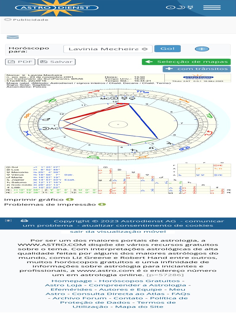 Astrologia Mapa Gratuito - Astrodienst 26 PDF | PDF