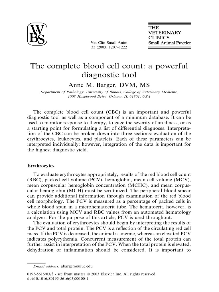 The Complete Blood Cell Count A Powerful | PDF | Anemia | Leukemia