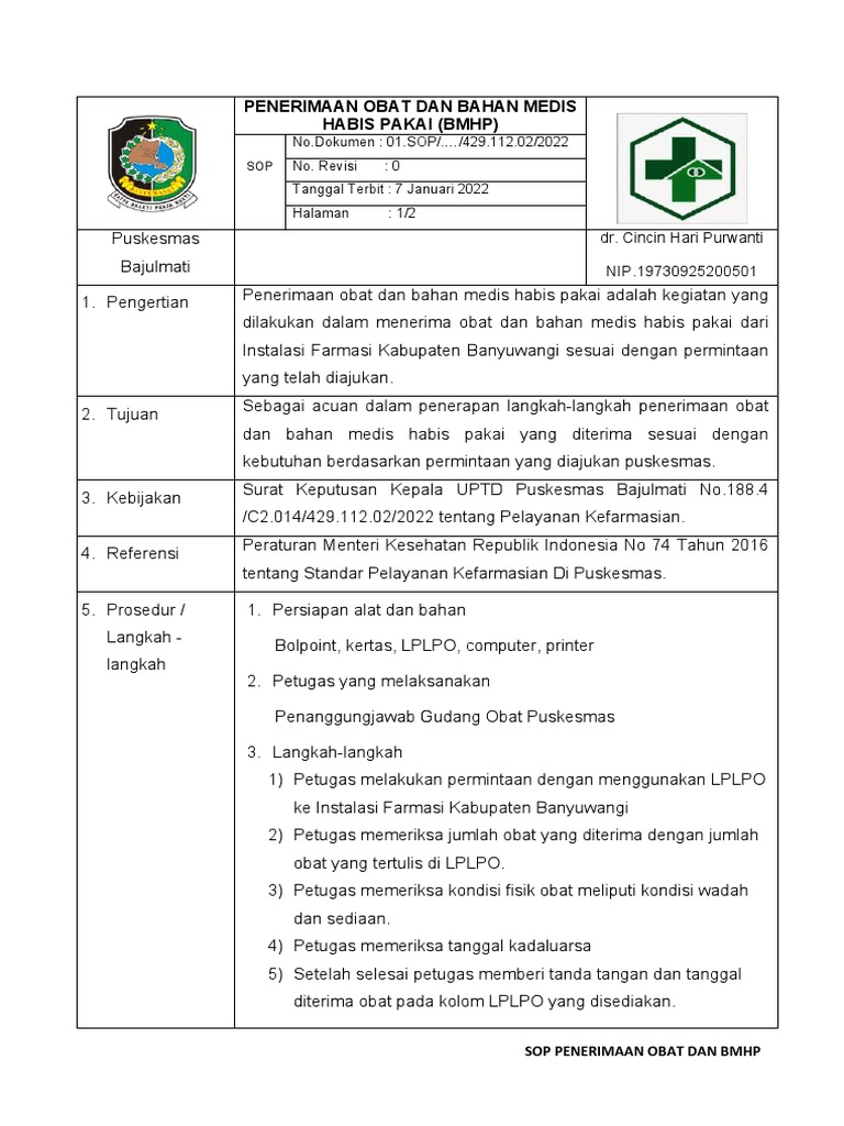 Sop Penerimaan | PDF