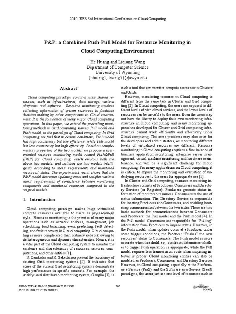 P&P: A Combined Push-Pull Model For Resource Monitoring in Cloud ...