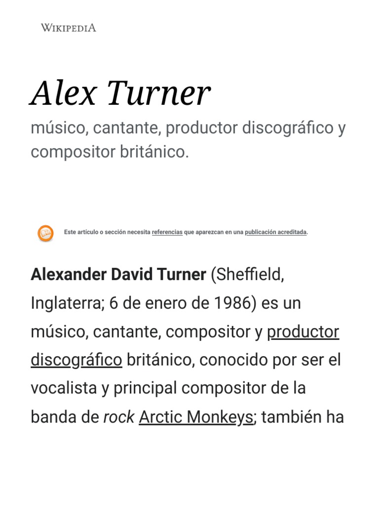 Alex Turner - . | PDF | Músicos | Industria de la música